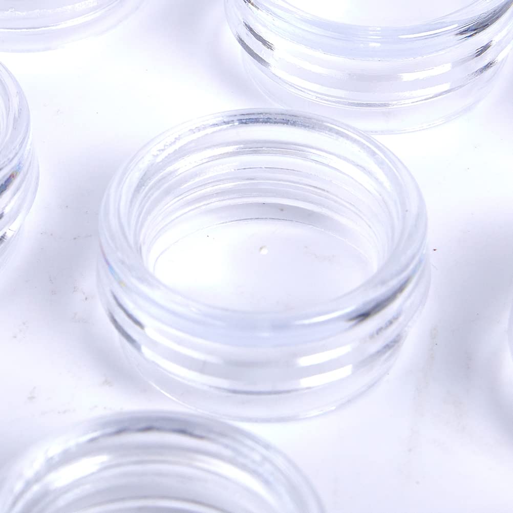 BeyBoss 50Pcs Mini Cosmetic Jar with Lids Clear Small Sample Pots Empty Travel Containers for Cosmetic Nails Creams Lipsticks Ear Studs(2.5g/2.5ml)