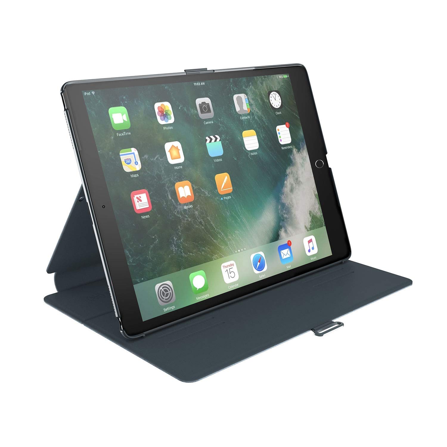 Speck Products Compatible Case for Apple 12.9-inch iPad Pro Case (2015 and 2017 Models), BalanceFolio with Magnets, Stormy Grey/Charcoal (90915-5999)