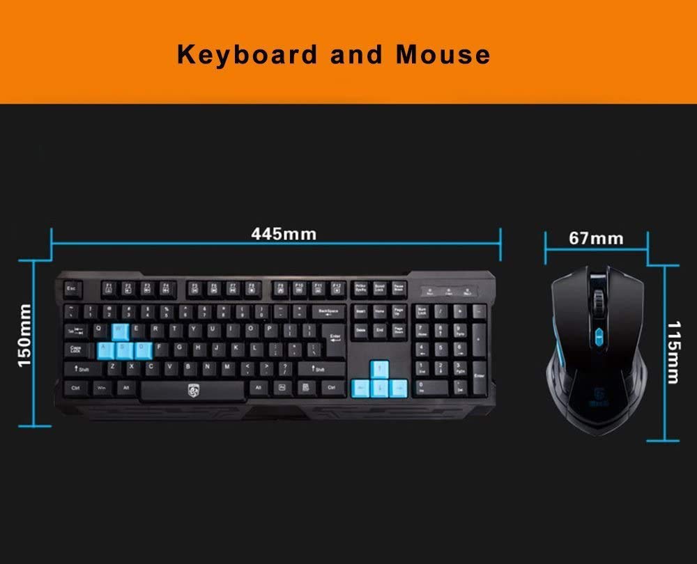 UniFire V60 Waterproof 2.4G Wireless Gaming Keyboard with Mouse DPI Control For DESKTOP PC Laptop Wireless Keyboard Mouse Combos (black)