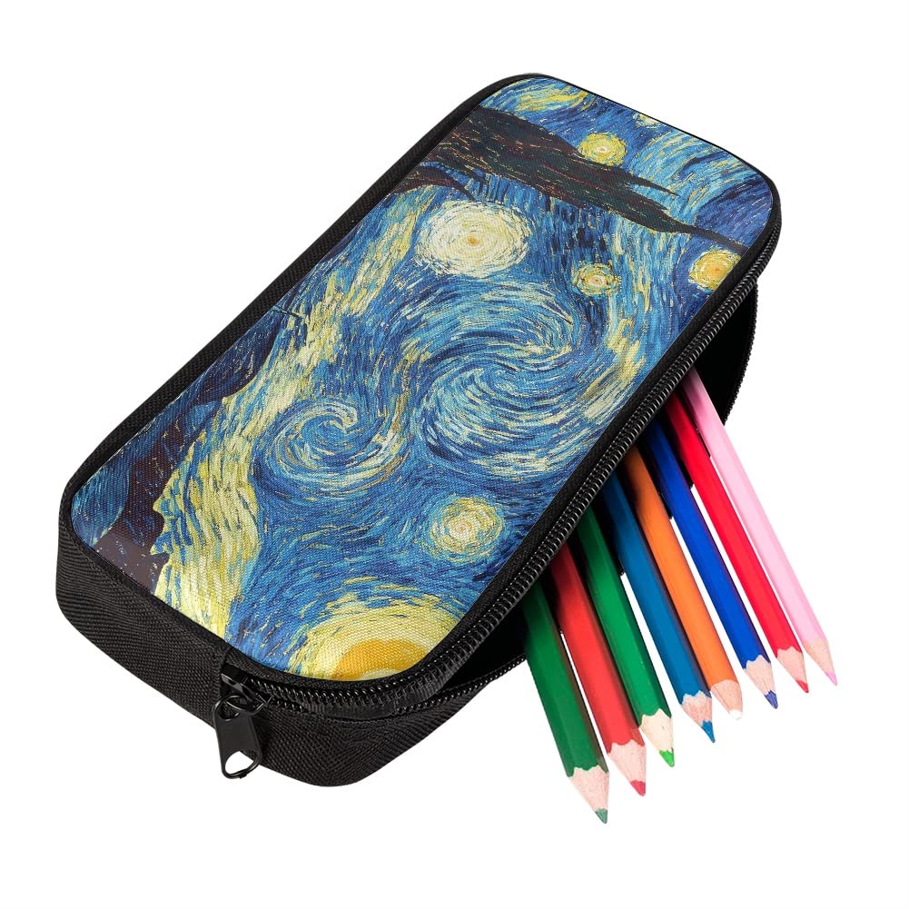 Ystardream Van Gogh Starry Sky Pencil Case for Boys Pencil Pen Case Big Capacity College Office Pencil Pouch Organize Bag for Teens Girls Adults Student
