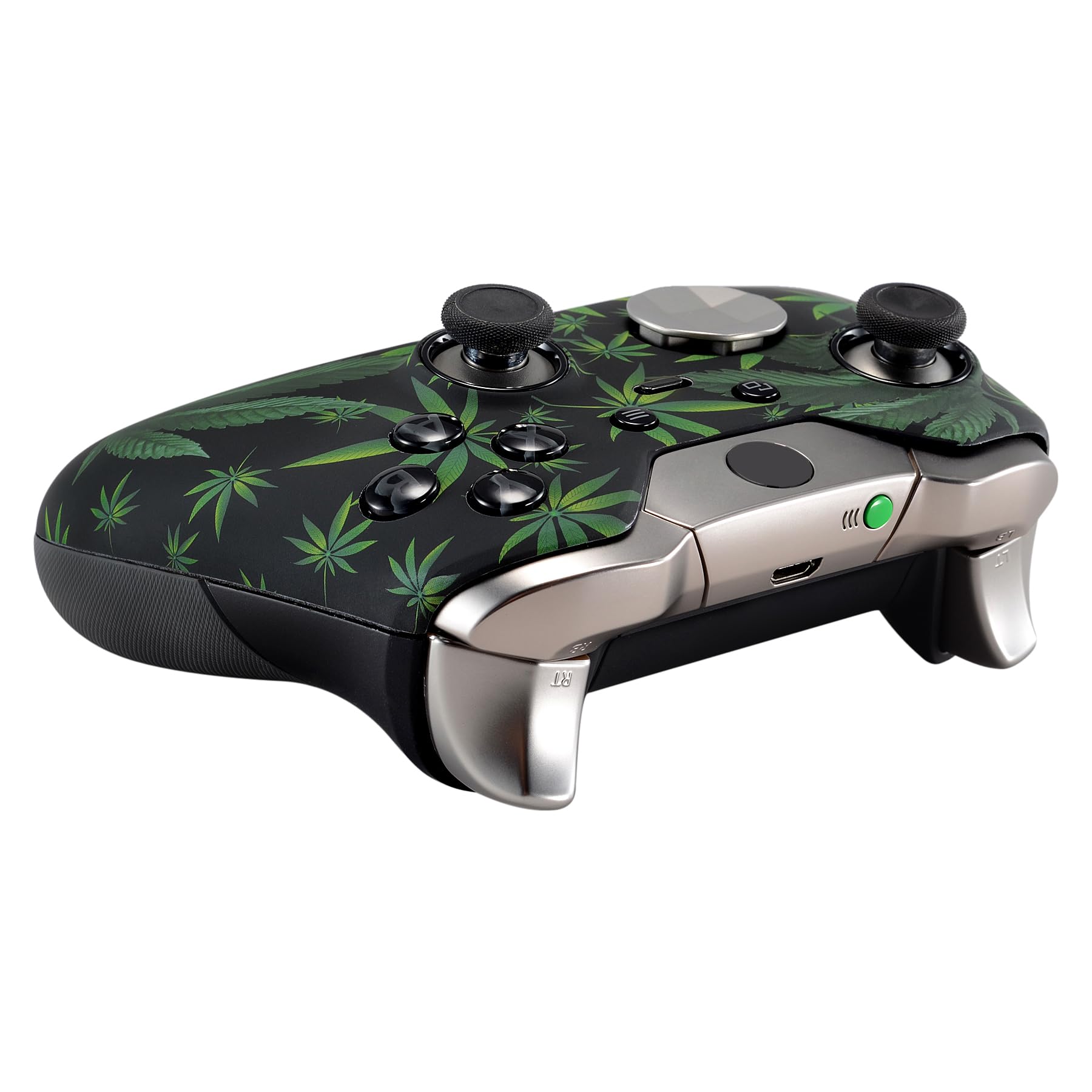 eXtremeRate The Great Wave Patterned Front Housing Shell Faceplate for Xbox One Elite Controller Model 1698 with Thumbstick Accent Rings - Controller NOT Included