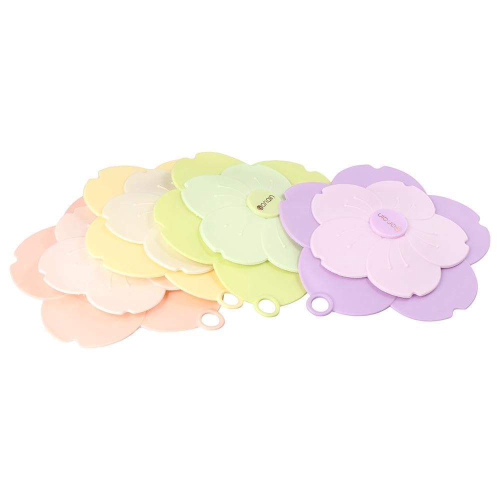 hobbyme 4 PCS Large Shower Drain Stopper, Flower Pattern Silicone Hair Catcher Bathtub Drain Stopper, 2 in 1 Press Kitchen Sink Strainers Protectors Cover, Upgrade Easy to Install