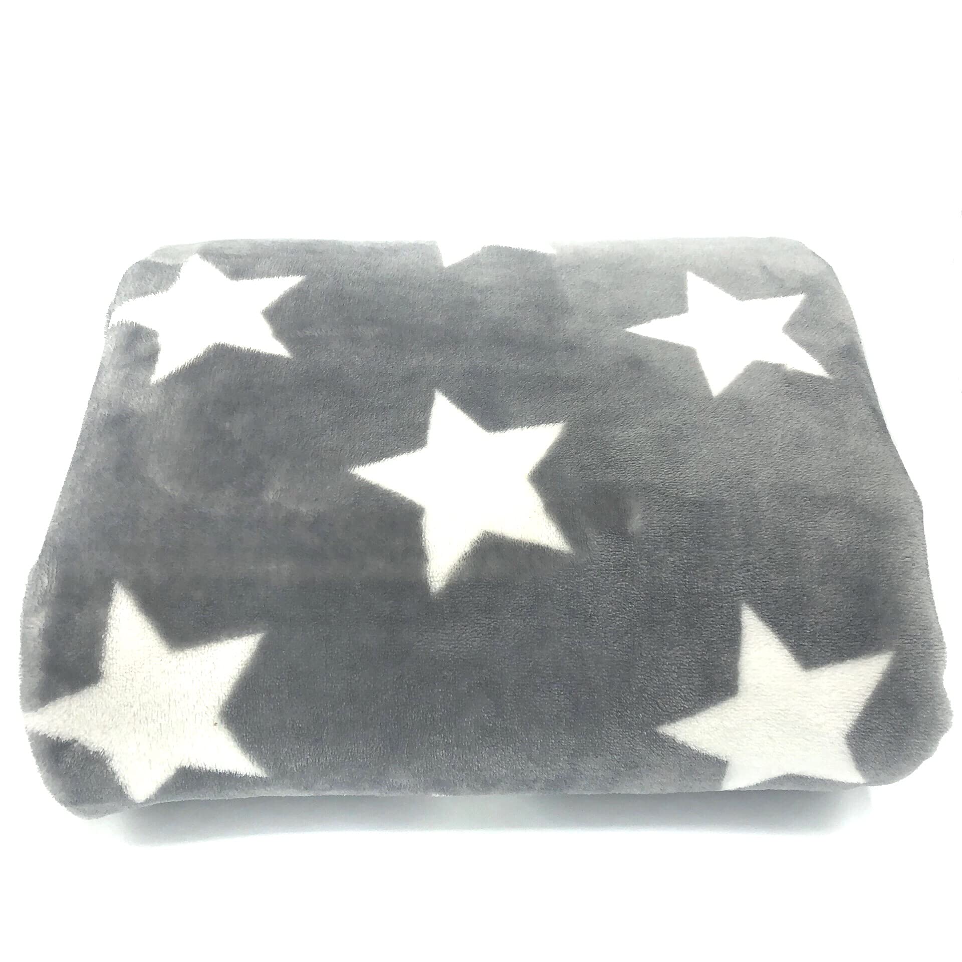 Baby Blanket - Super Soft Blanket for Girls & Boys. Large Blanket (34.5"x47") Warm Throw Blanket for Cribs & Strollers, Receiving Blanket, Gray with White Star Blanket