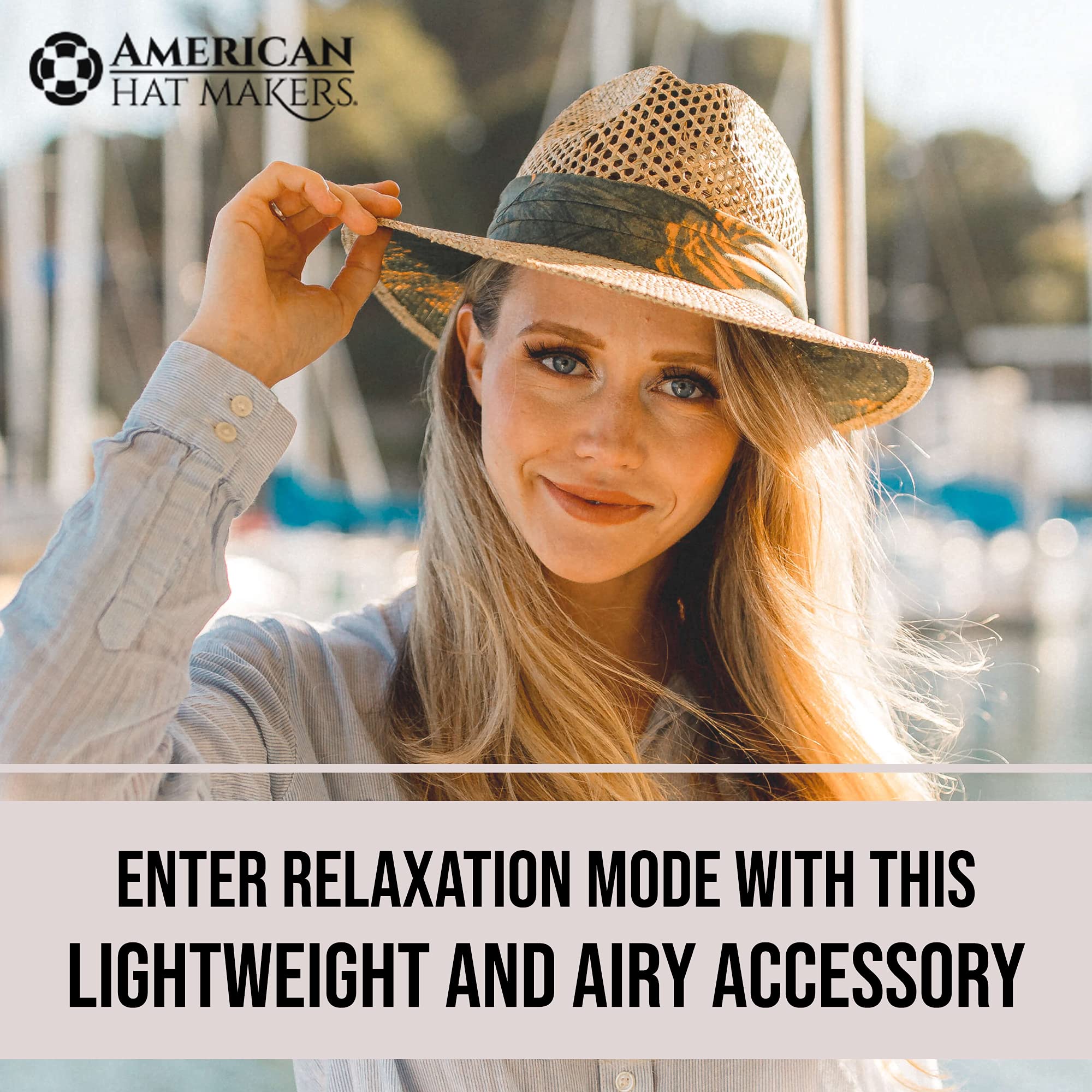 American Hat Makers Seagrass Straw Hat β Mesh Hats for Men and Women