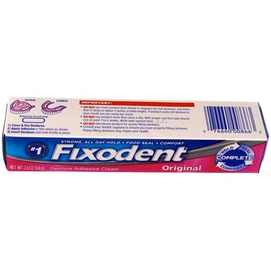 Fixodent Cream Size 2.4z Fixodent Denture Adhesive Cream Original 2.4 Ounce (Pack of 6)