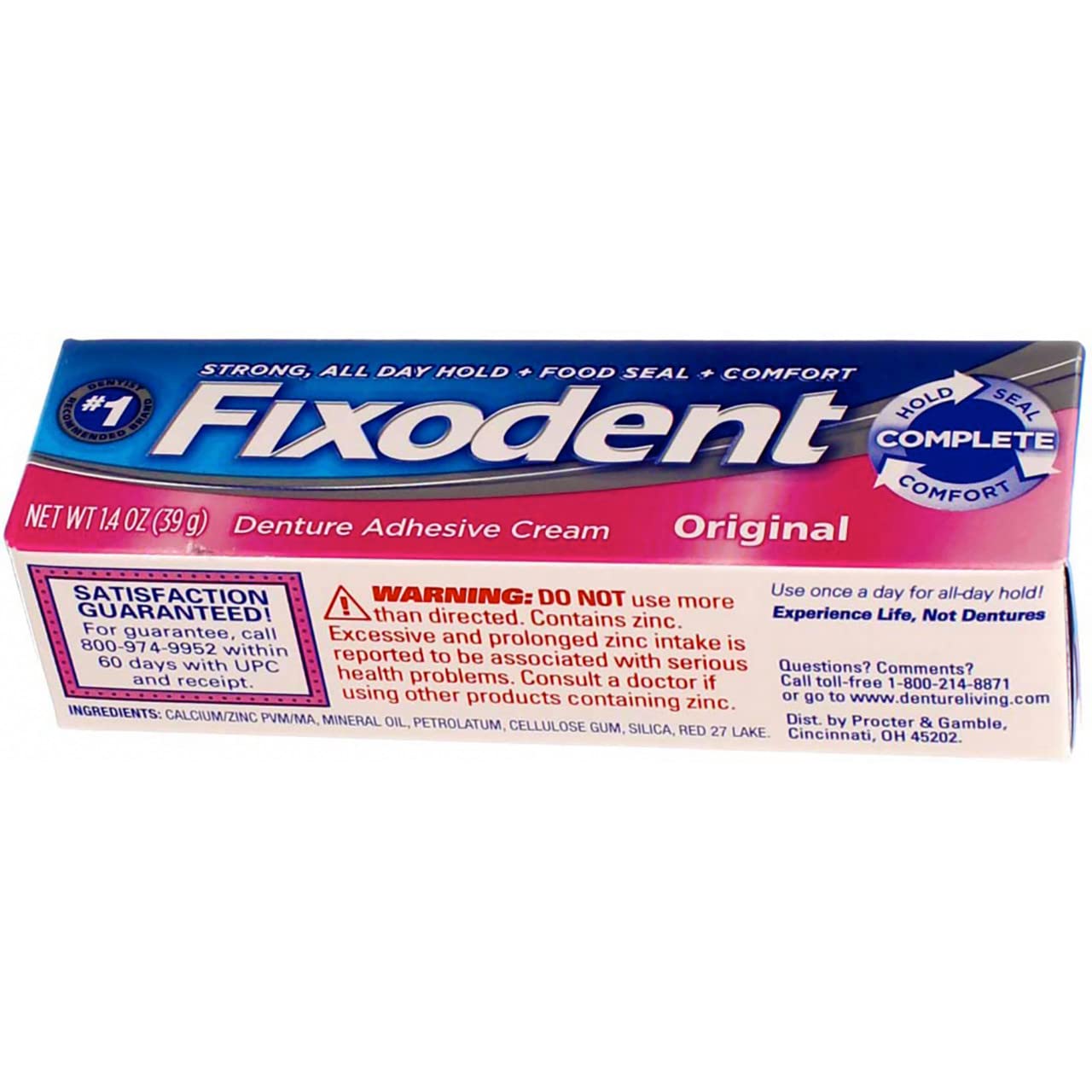 Fixodent Denture Adhesive Cream Original, 1.40 Ounces each (Value Pack of 4)