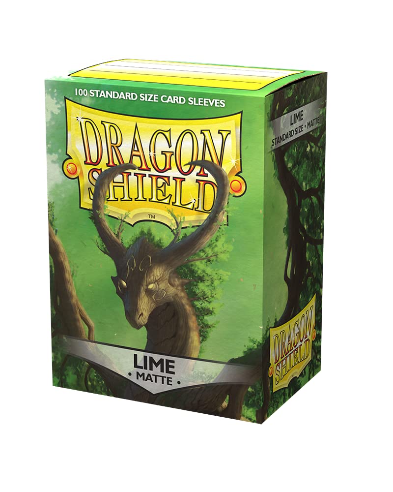Dragon Shield Sleeves - Matte Lime 100 CT - MGT Card sleeves - Compatible with Magic the Gathering card sleeves Pokémon and other card games