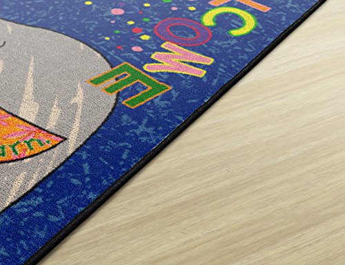 Flagship Carpets Childrens Multicolor Welcome Mat for Classroom or Kids Home School Room, Kids Room and Playroom or Entryway Rug, 2' x 3', Elephant
