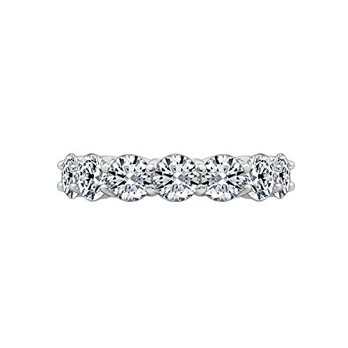 Amazon Collection Platinum-Plated Sterling Silver 7-Stone Ring made with Infinite Elements Cubic Zirconia (2 cttw), Size 7