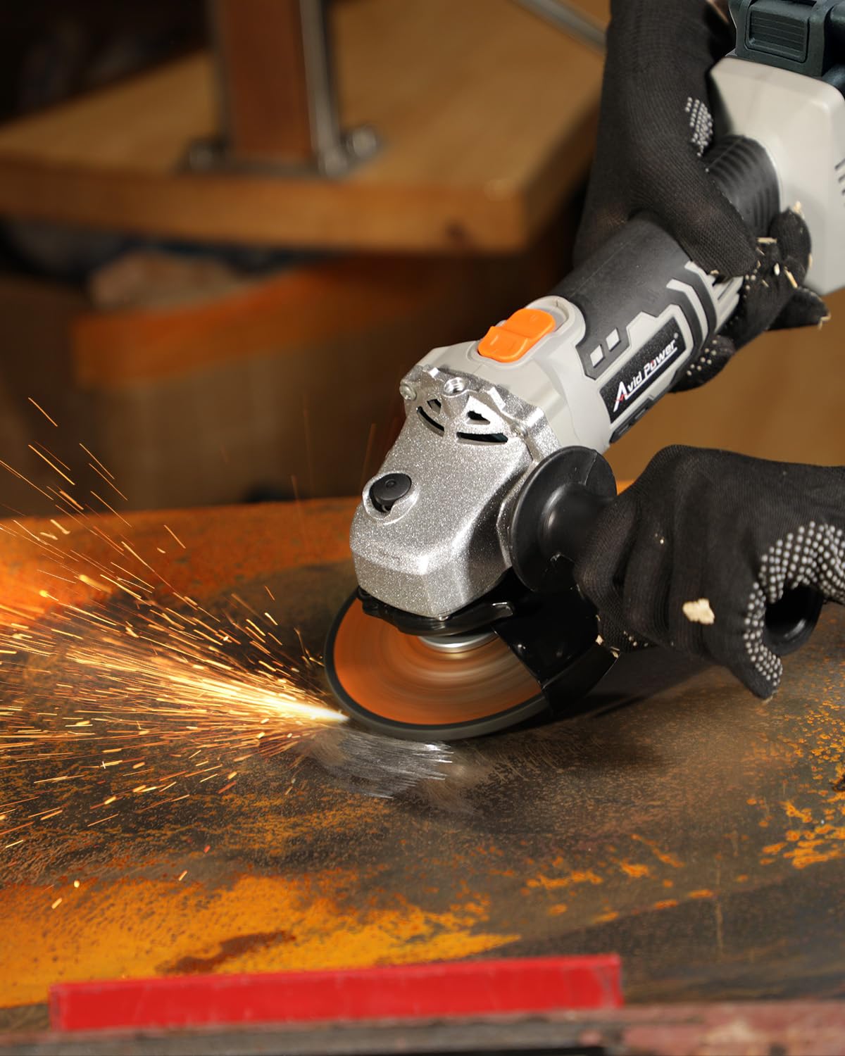 AVID POWER Cordless Angle Grinder with 4-pole Motor, 20V Cordless Grinders Tools w/3.0A Battery & Fast Charger, 4-1/2 Inch Grinding Wheels, Cutting Wheels, Flap Discs and Auxiliary Handle - Grey