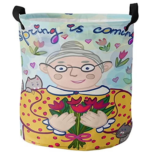 EYHLKM Folding Laundry Basket Toy Organizer Laundry Hamper for Dirty Clothing Storage Baskets (Color : A, Size : 42x44cm)