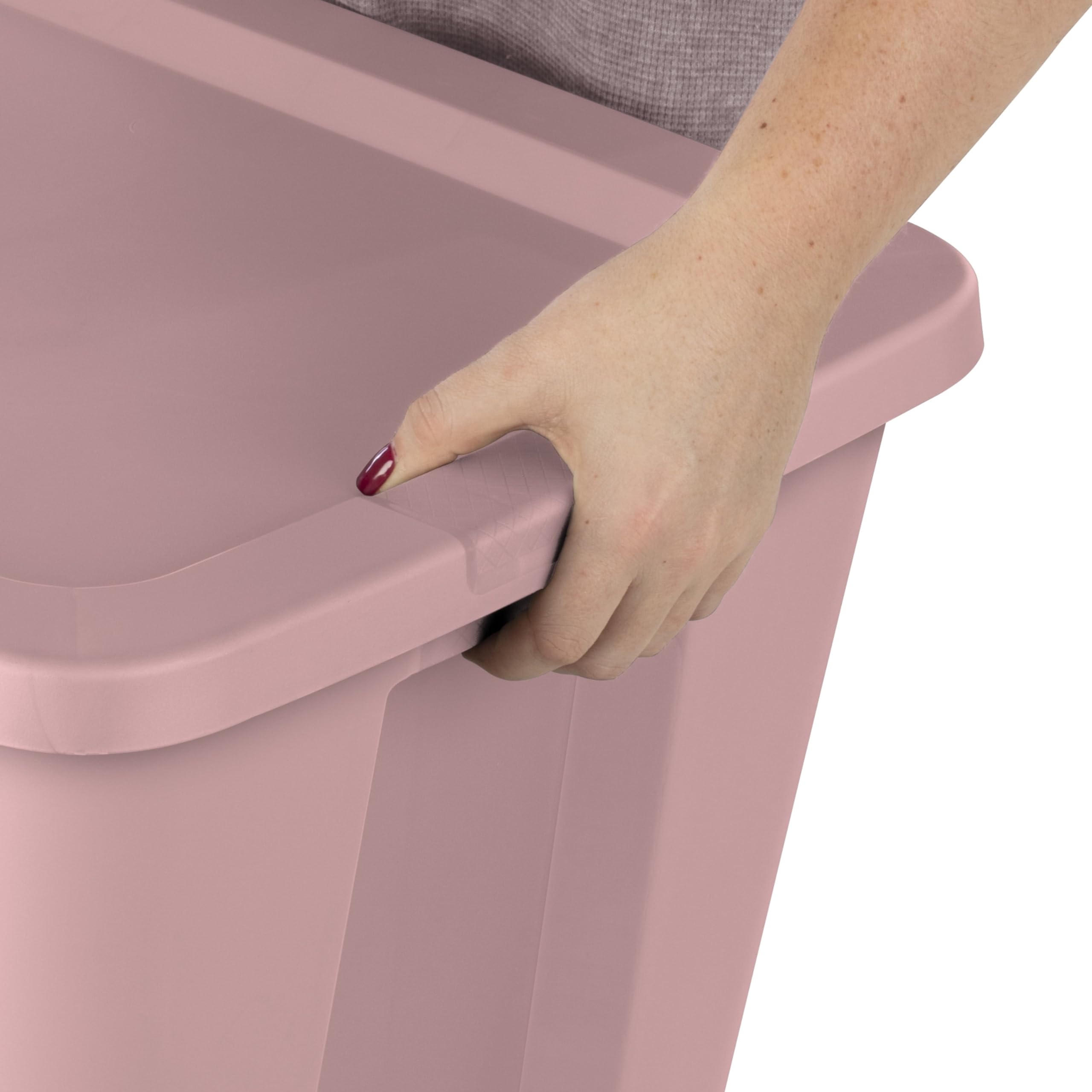 BHCHA 18 Gallon Tote Box Plastic, Blush Pink