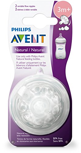 Philips Avent Natural Baby Bottle Nipple, Variflow Nipple 3M+, 2 pounds, Clear