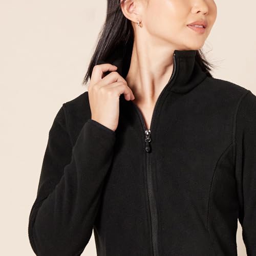 Amazon Essentials Women's Classic-Fit Full-Zip Polar Soft Fleece Jacket (Available in Plus Size), Black, Large