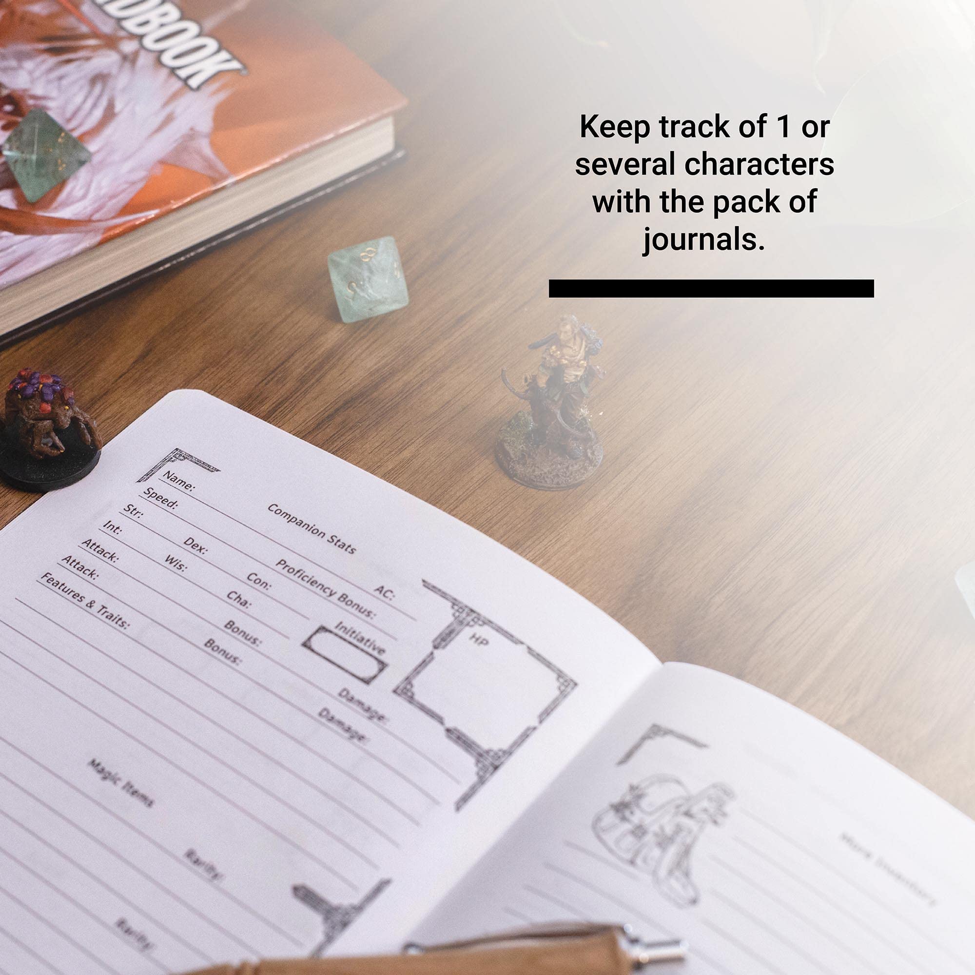 DUNGEON CRAFT Players Journals Detailed RPG Character Notebook: Green, for Dungeons and Dragons Fifth Edition Roleplaying Campaign Notebook - 3 Pack 5.63x8.27 Inch