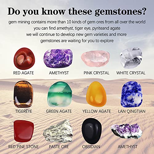 Healing Crystal Advent Calendar,Kids with Rock Collections Pebbles Polished Gravel Christmas Countdown Calendars for Christmas Home Garden Decoration, Surprise Gift Box