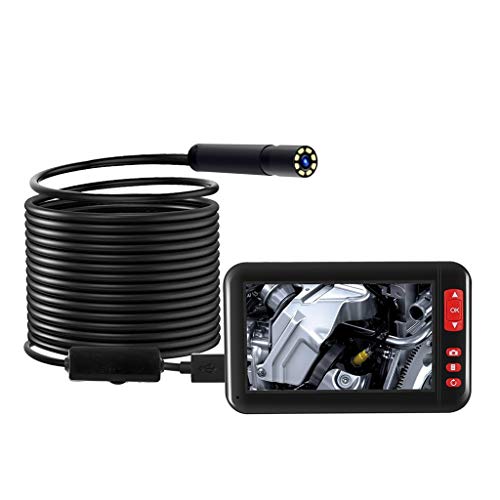 BHVXW 2M/5M/10M 8mm F200 Endoscope Camera 1080P with 4.3 Inch Screen Display 2000mAh 8 LED Light Inspection Borescope Camera (Size : 2M)