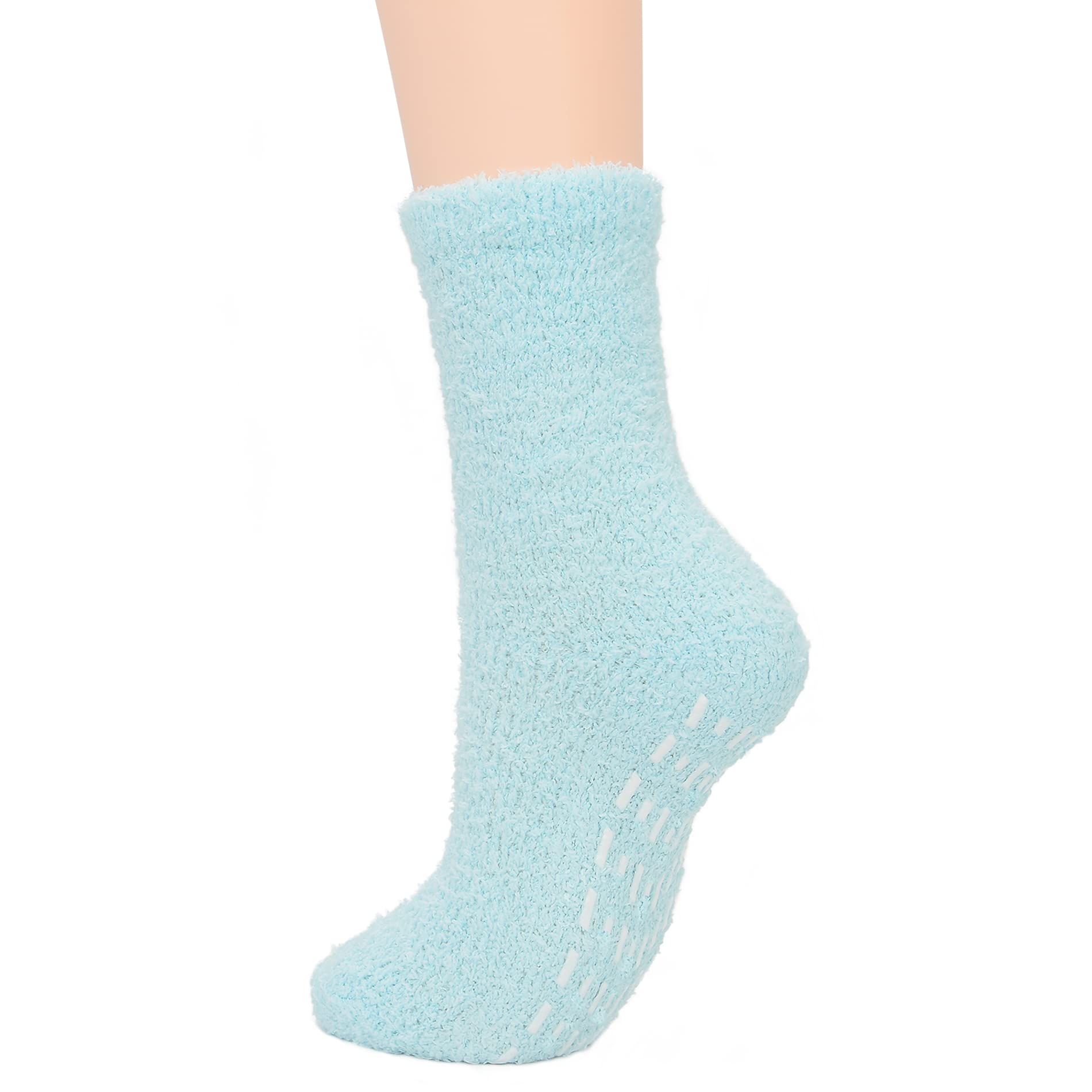 American Trends Fuzzy Socks for Women Non Slip Cozy Socks Athletic Plush Soft Grip Socks Yoga Warm Comfy Socks 5 Pack Candy Color One Size