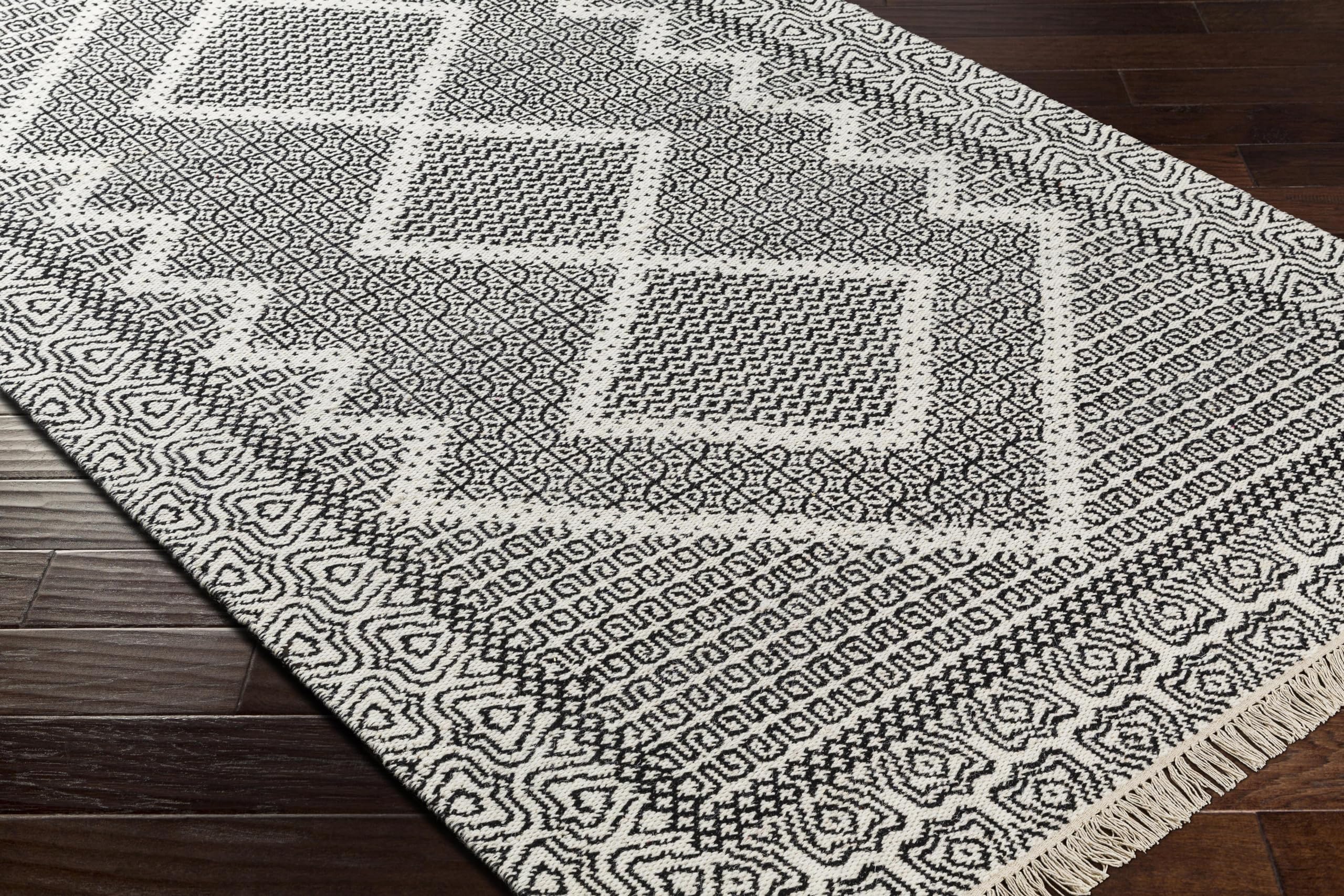 Mark&Day Wool Rugs, 6x9 Nishnabotny Cottage Dark Gray Area Rug, Grey Beige Carpet for Living Room, Bedroom or Kitchen (6' x 9')