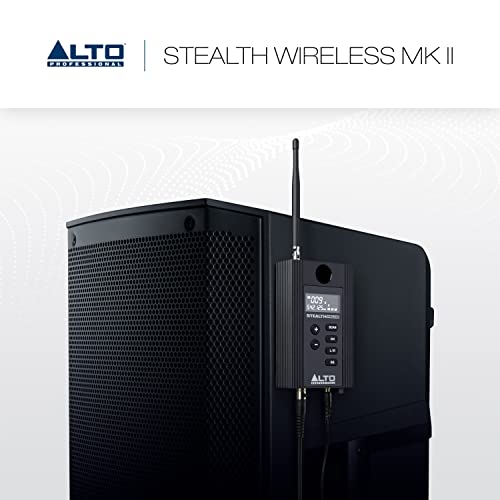 Alto Professional Stealth MKII-UHF Stereo Wireless Audio System for Active Speakers with Transmitter and 2 Receivers, 2 XLR Ins, Expandable