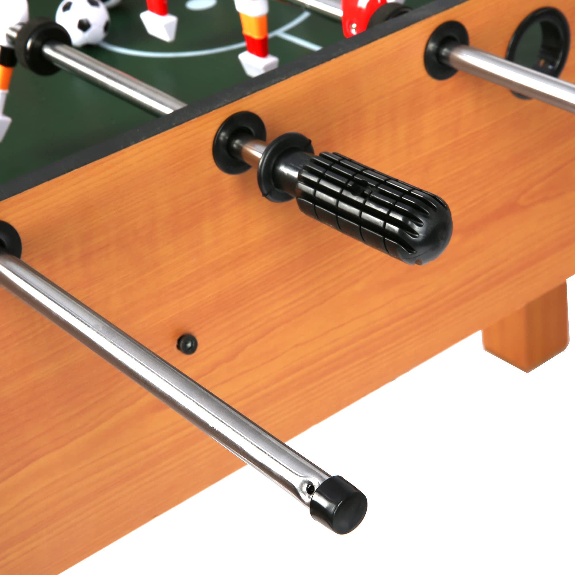 Vilobos 48in Competition Sized Foosball Table, Arcade Table Soccer for Adults Teens, Football Table for Home, Arcade Game Room Arcade w/ 2 Balls, Brown