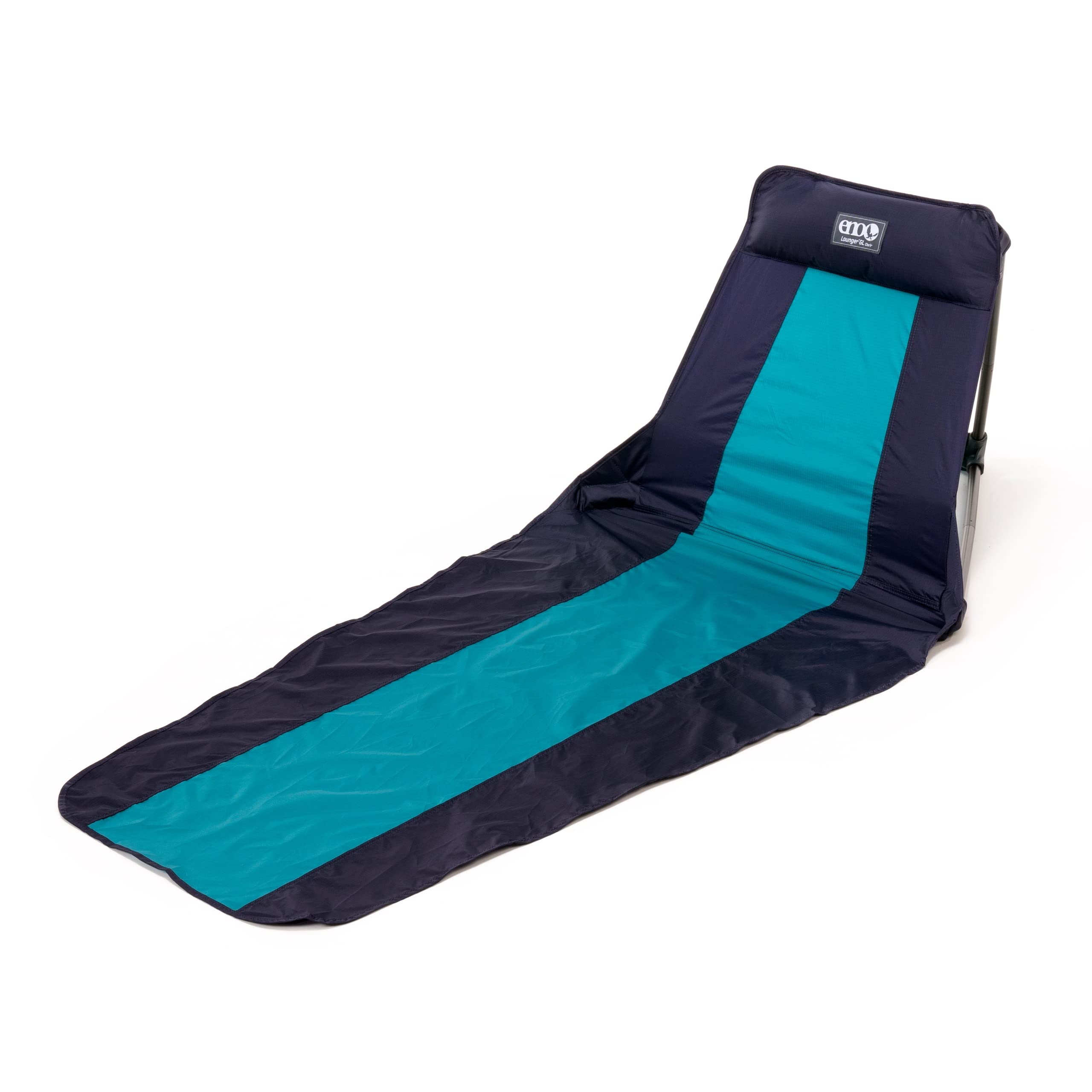 ENO Lounger GL Chair - Portable Camping Chair with Lightweight Frame & Comfortable Chair Cushions - Lounge Chair for Hiking, Camping, or The Beach - Navy/Seafoam