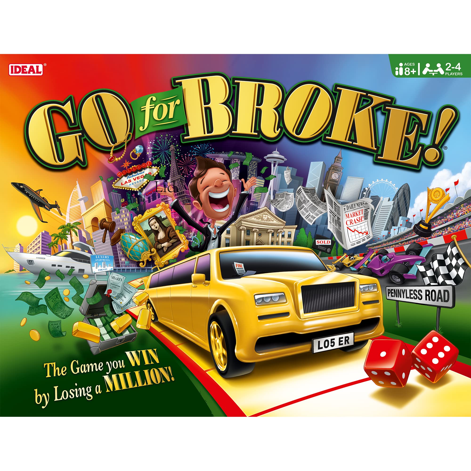 IDEAL | Go for Broke: The Game You Win by Losing a Million!| Classic Games | for 2-4 Players | Ages 8+