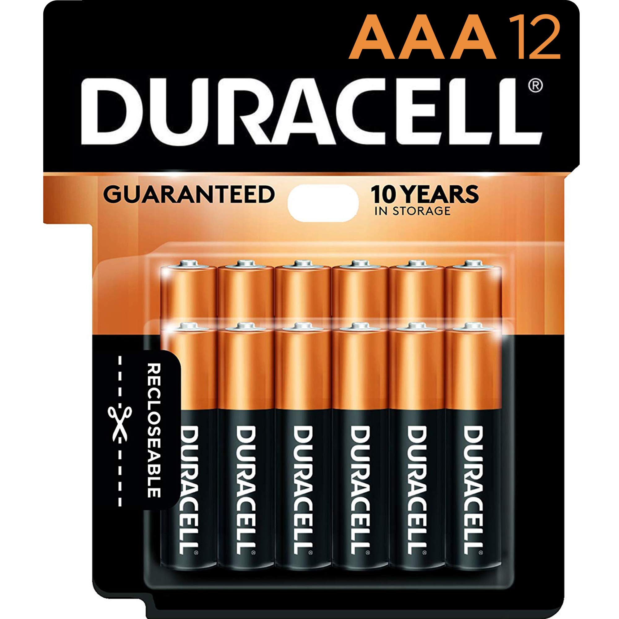Duracell - CopperTop AAA Alkaline Batteries - long lasting, all-purpose Triple A battery for household and business - 12 Count (Pack of 1)
