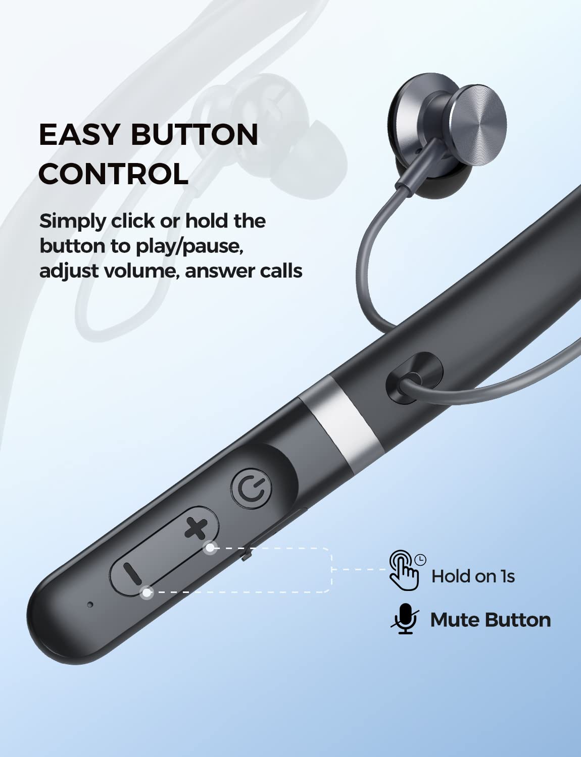 Bluetooth 5.2 Neckband Headphones Around the Neck Bluetooth Earphones with 35H Playtime, Noise Cancelling Wireless Neckband Earbuds USB-C Fast Charging/IPX8 Waterproof/Magnetic Design, for Sport
