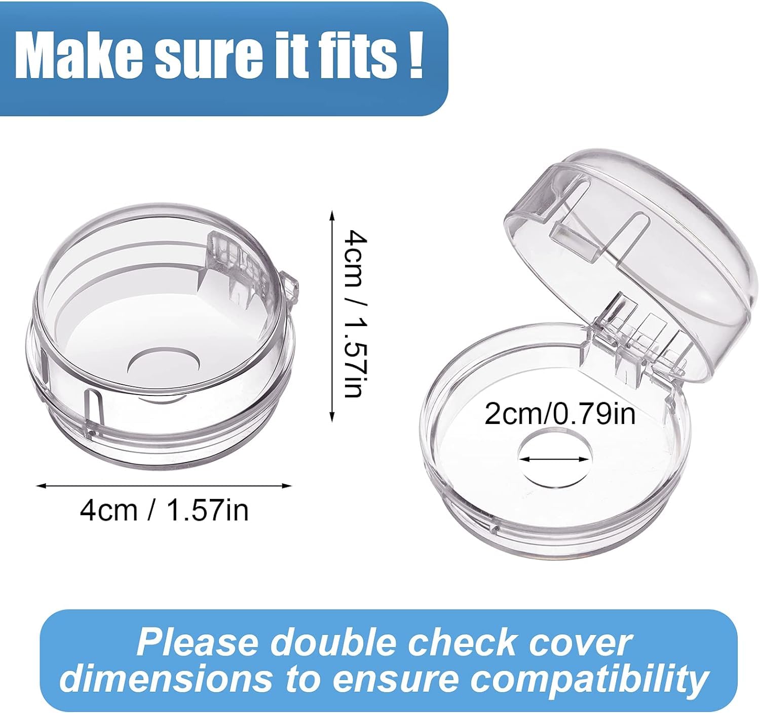 6-Pack Gas Stove Knob Covers for Child Safety Guards Protector kit (6 Pack Clear)