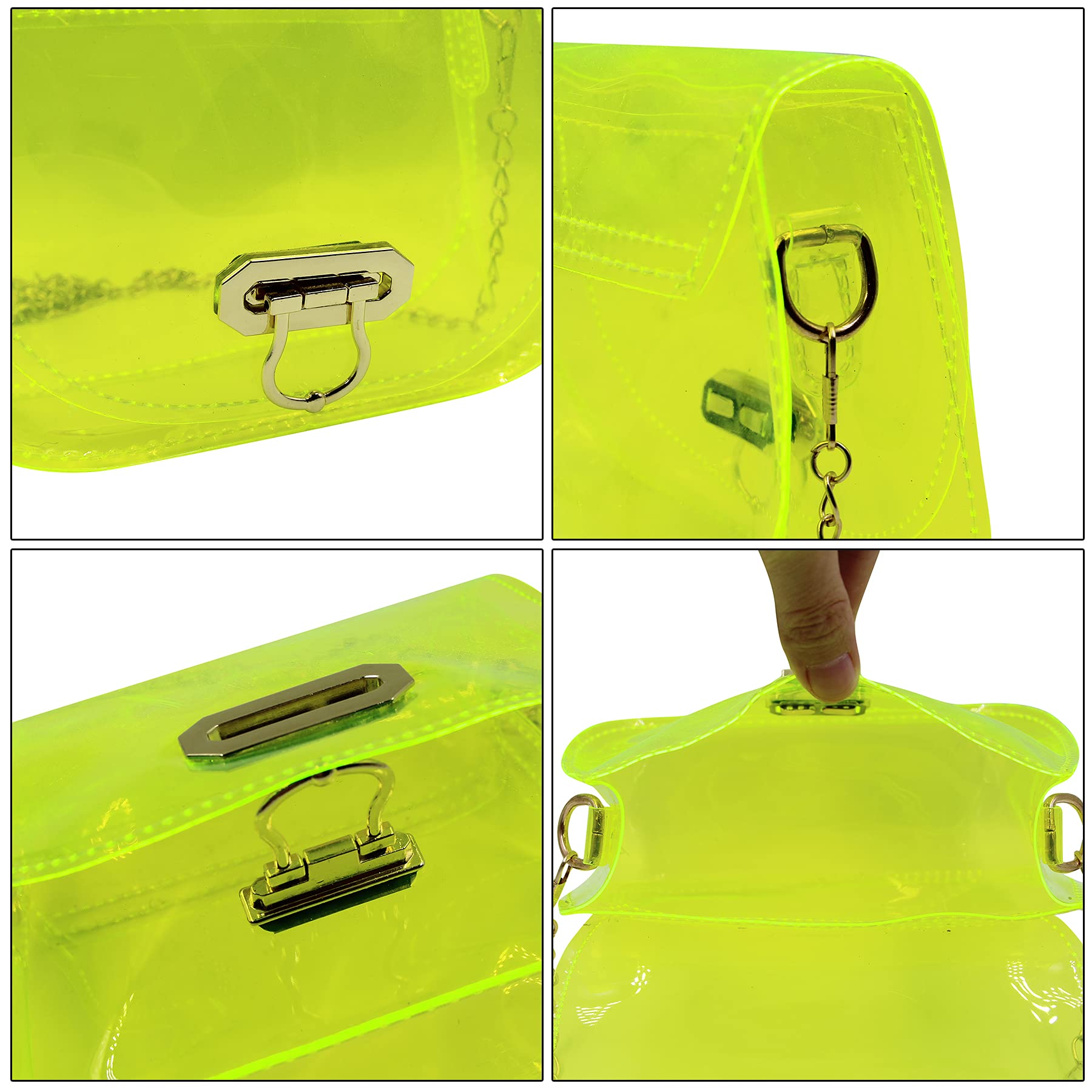 MINGSEECESS Women Clear Crossbody Purse Bag Transparent Clutch Message Bag See Through Handbag Wallet