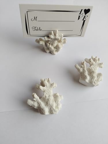 Bi-Sonic Lee 10 Pcs Coral Tree Table Card Holder ,Place Card Holders for Wedding Party Photo Holder Table Number Holders Wedding Decoration (White)