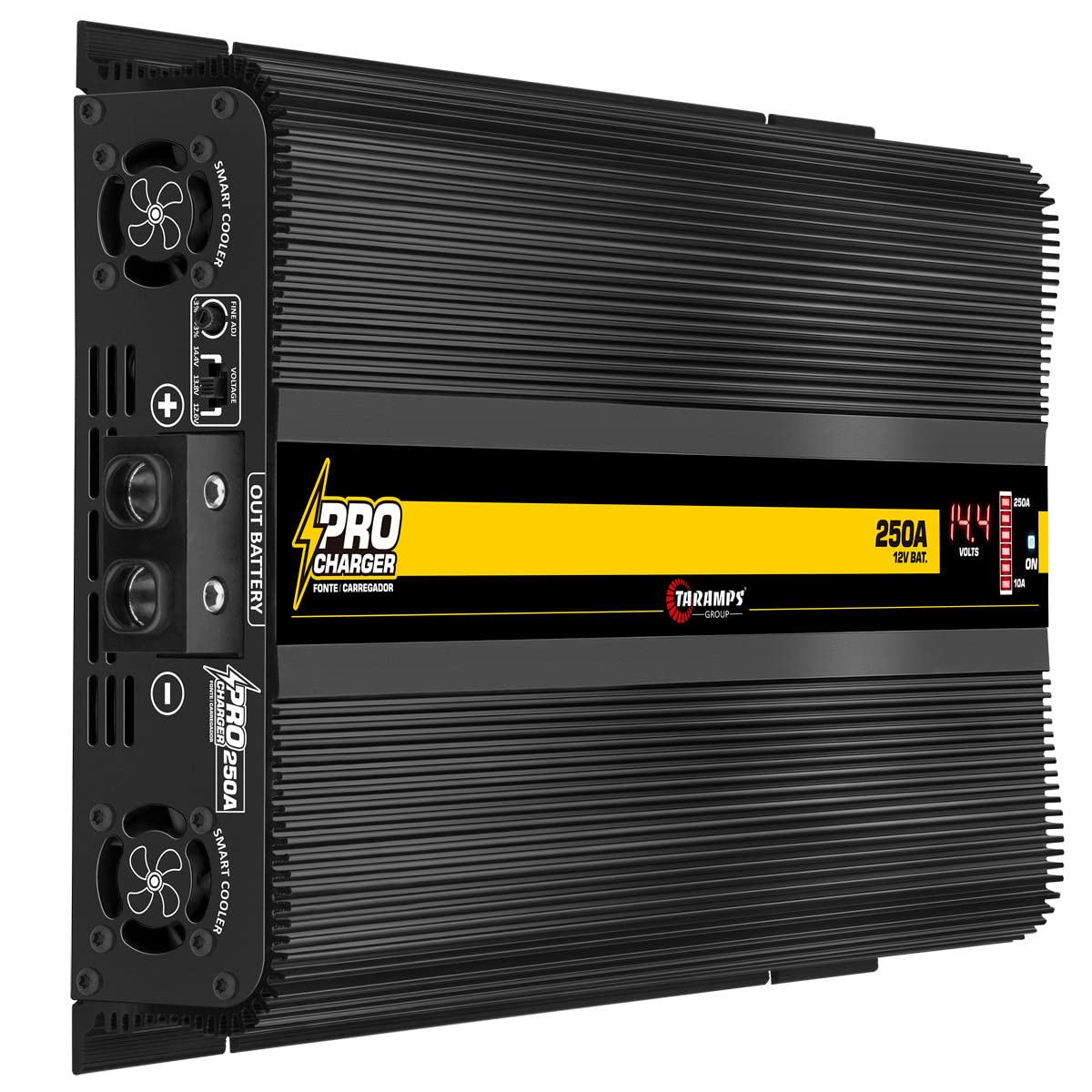 Taramps Pro Charger 250A Battery Charger Car Audio System Power Supply 3600 Watts Max Output Power Rating 220VAC Input Voltage Voltmeter Led Indicator