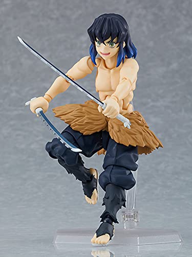 Max Factory Demon Slayer: Kimetsu no Yaiba Inosuke Hashibira Deluxe Figma Action Figure, Multicolor