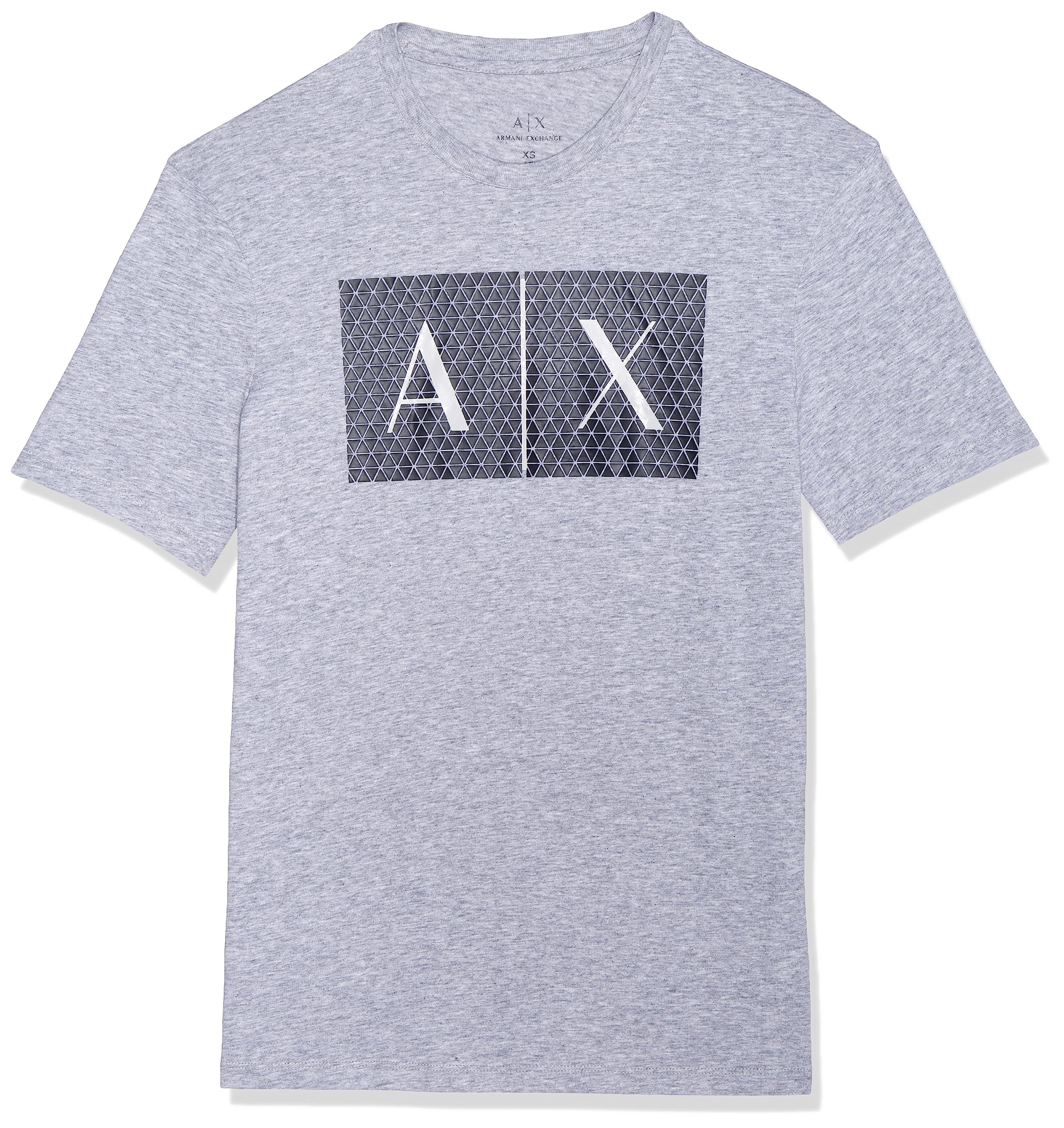 A|X ARMANI EXCHANGE mens Crew Quited Logo Tee T Shirt, Heather Grey, Medium US