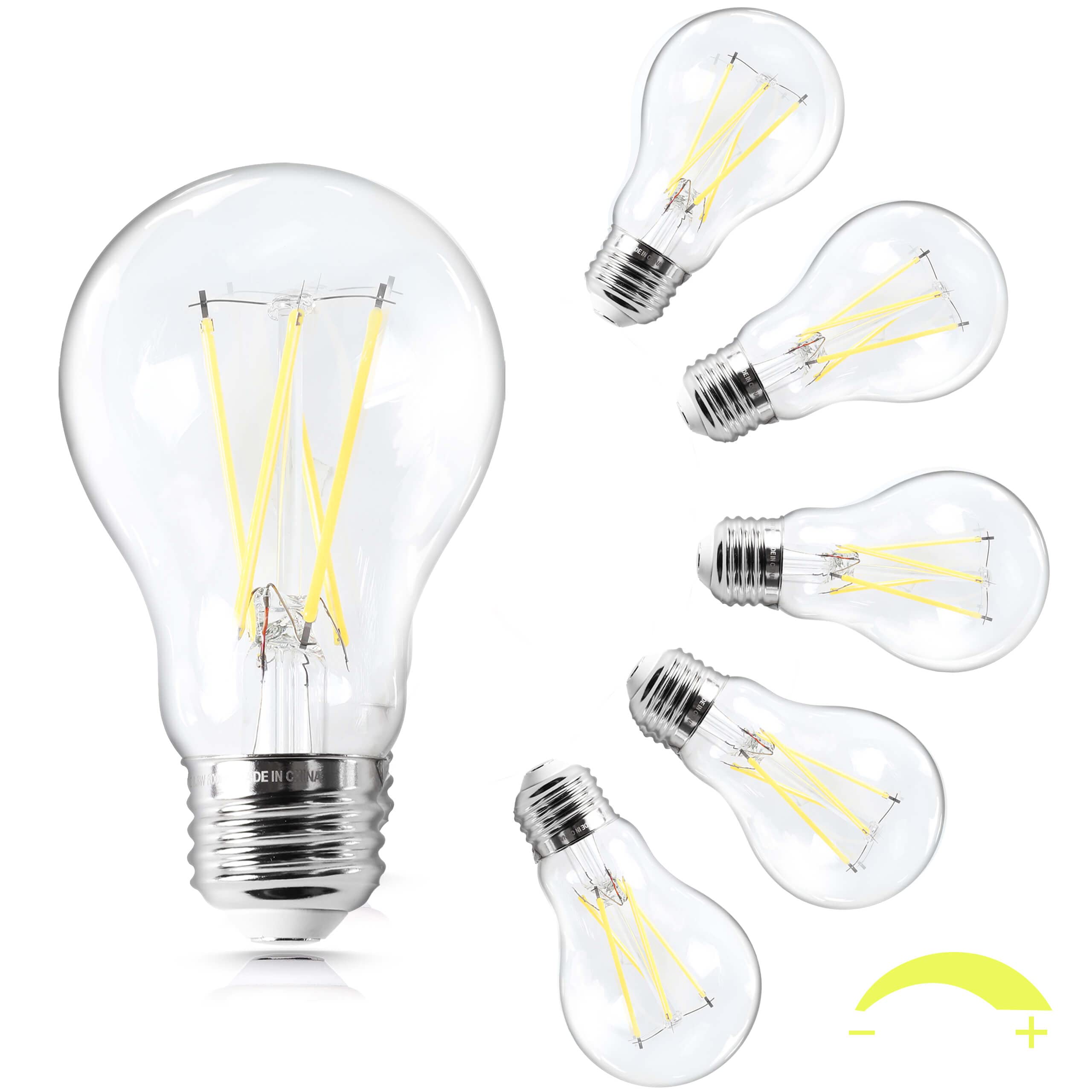 A19 Dimmable LED Light Bulbs, 60 Watt Equivalent, 5000K Daylight White, E26 Base, 8.8 Watt 800 Lumens 120V, 13 Years Lifespan, UL Listed FCC Certified, No Flicker, 6 Pack