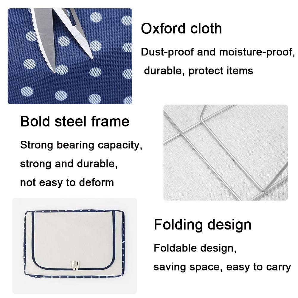 Fei Container Organizer Metal Frame Basket Set with Large Clear Window and Carry Handles for Bedding,Clothes,Closets, Bedrooms (capacity : 66L 2 Pack)