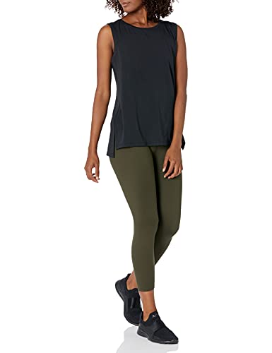 Amazon Essentials Women's Soft Cotton Standard-Fit Yoga Tank (Available in Plus Size) (Previously Core 10), Black, Medium