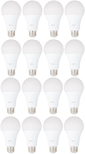 Amazon Basics 100 Watt Equivalent, Daylight, Non-Dimmable, 15,000 Hour Lifetime, A21 LED Light Bulb , 16-Pack