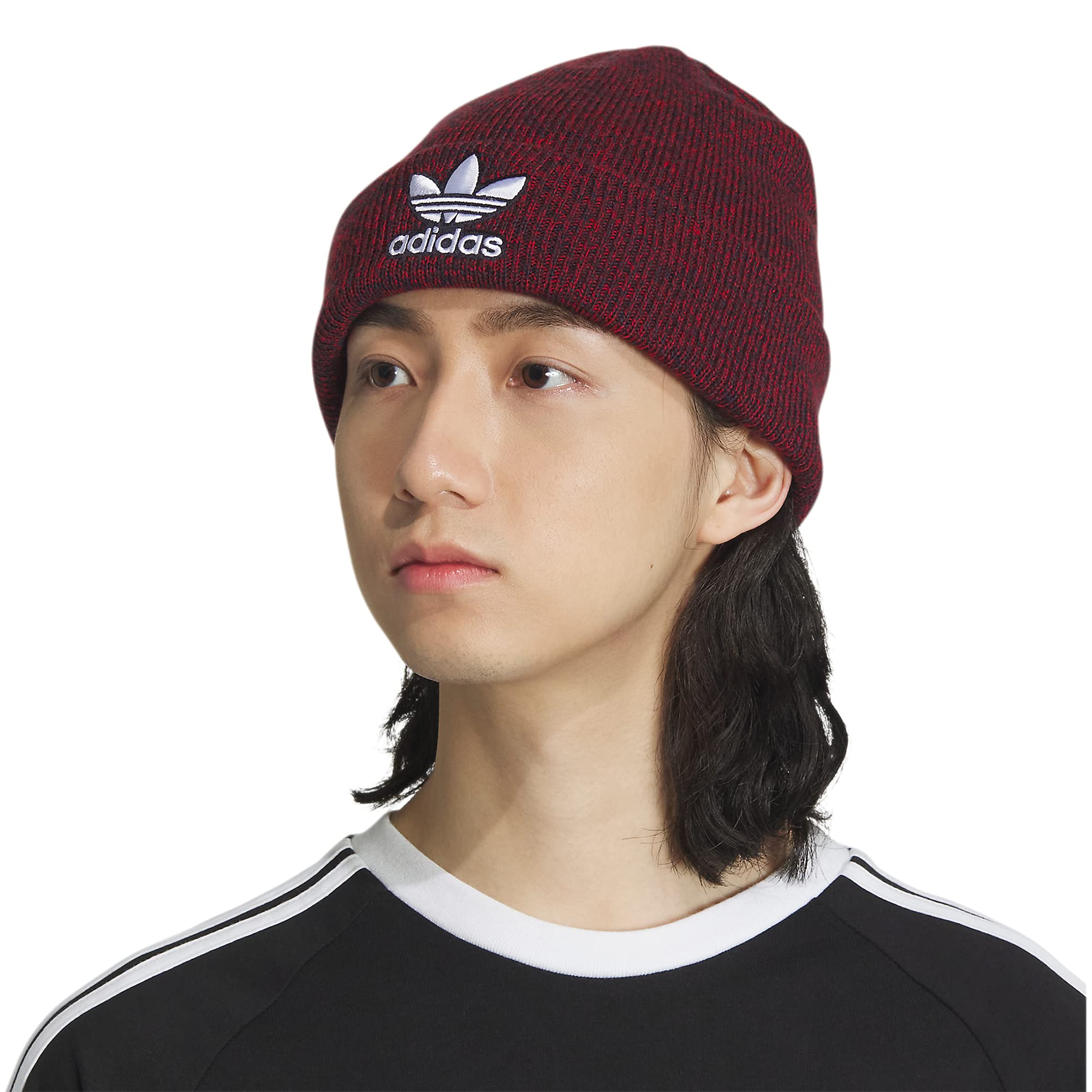 adidas Originals Trefoil Beanie, White/Black 3, One Size