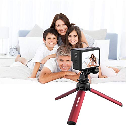 Aluminum Alloy Mini Tripod Cell Phone Tripod Handheld Desktop Tripod for Pocket 2/ONE X2/OM 4/ Osmo Mobile Series/Osmo Action/Osmo Pocket/Insta 360 / Fimi Palm (Silver)