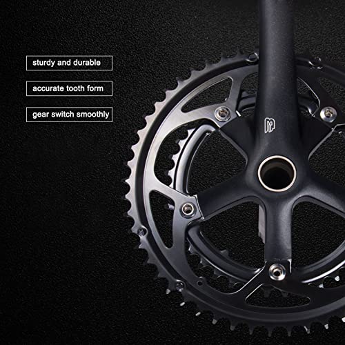 Aluminum Alloy Crank Arm Set, Black Bike Crankset High Toughness for Road Bicycle