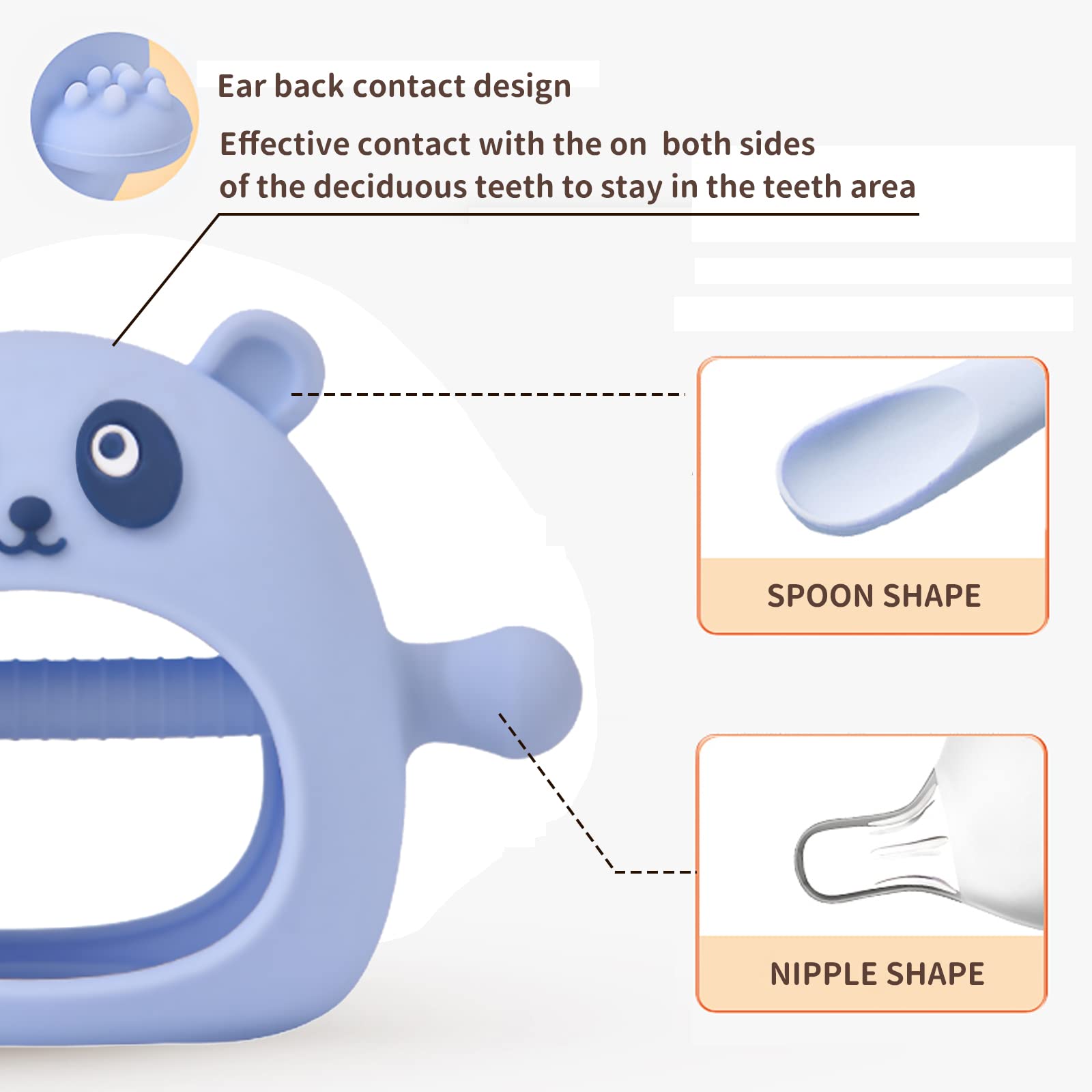 Baby Teething Toys 0-12 Months Silicone Hand Teethers for Babies Infants Anti Drop Panda Chew Toys for Sucking Needs Anti Drop