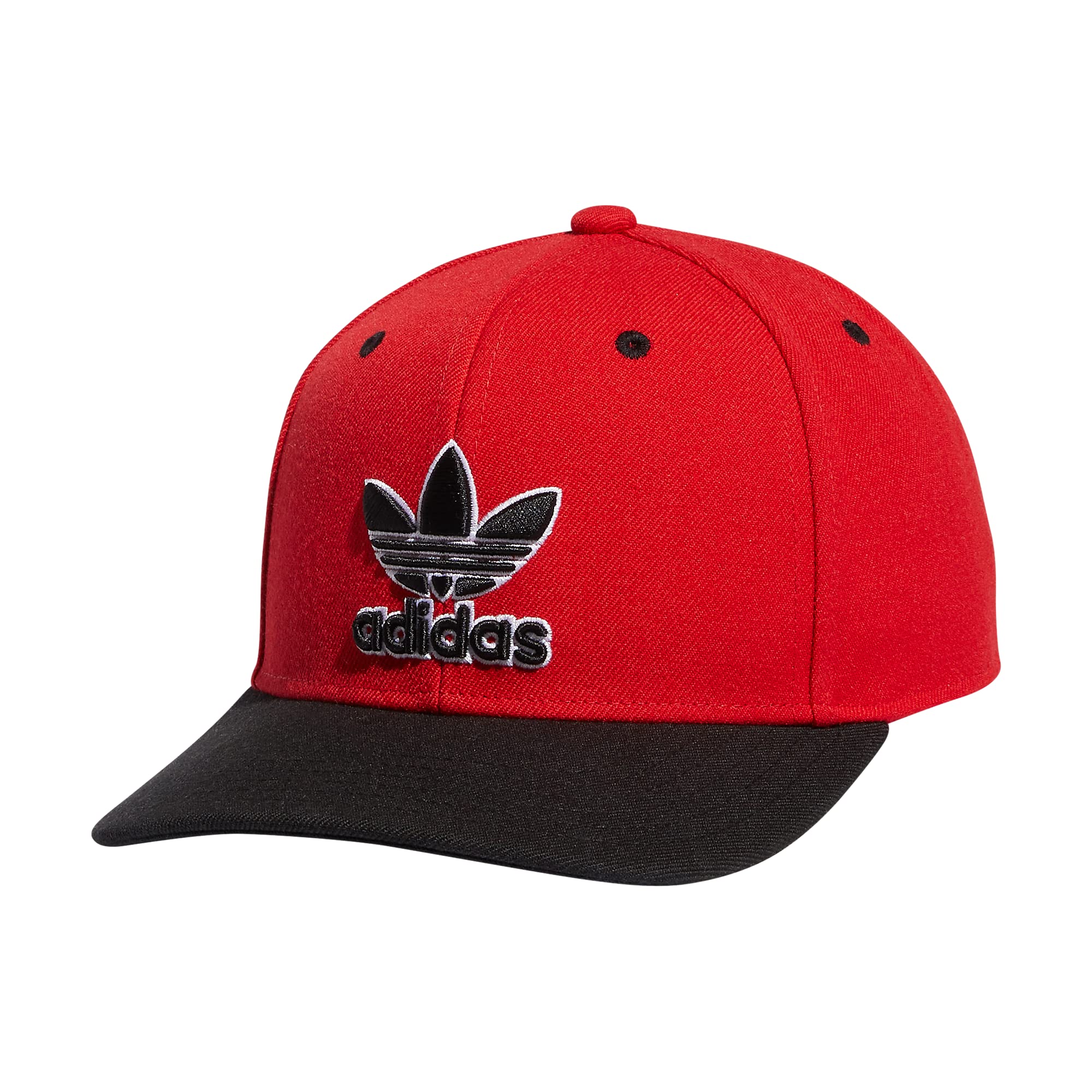 adidas Originals Men's Modern High Crown Structured Pre-Curve Brim Snapback Adjustable Fit Hat, Black/Black/Black, One Size