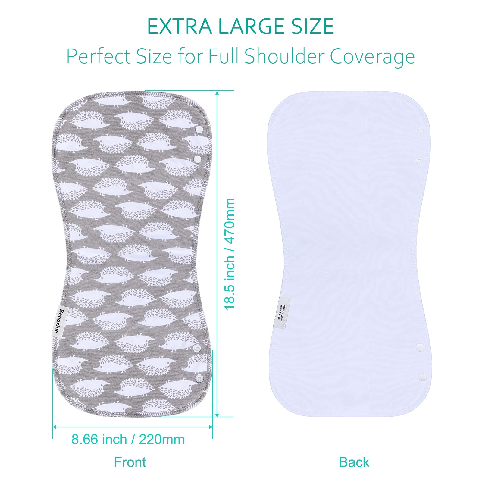 Burp Cloths & Baby Bibs Set 2-in-1 Cotton Super Absorbent and Soft Baby Spit Up Burping Rags for Boys and Girls