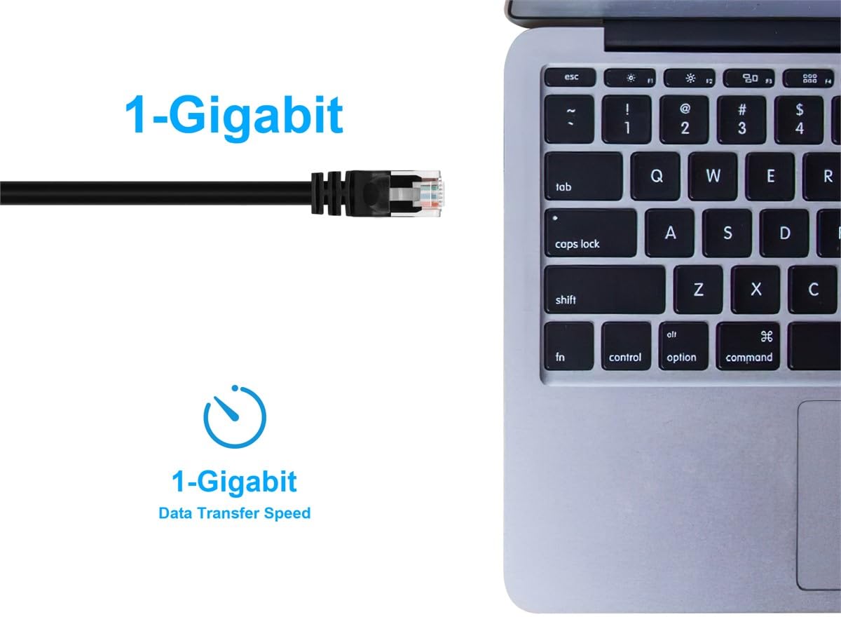 Monoprice 0.5FT 24AWG Cat6 550MHz UTP Ethernet Bare Copper Network Cable - Black