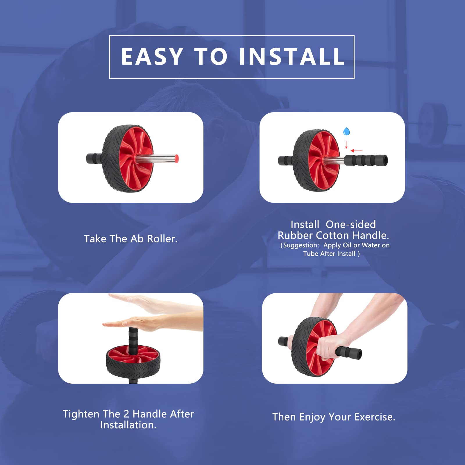 Ab Wheel Roller home workout, ab roller wheels for Abdominal & Core Strength Training,ab workout wheel for Home Gym Fitness,Suitable for Beginner and Advanced Level(red)-ab roller kit