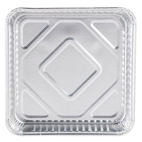 DCS Deals Pack of 20 Extra-Thick Disposable Aluminum Baking Pans | Standard Size 8” x 8” Recyclable Square Cooking Tins | Portable Food Containers | Superior Heat Conductivity |
