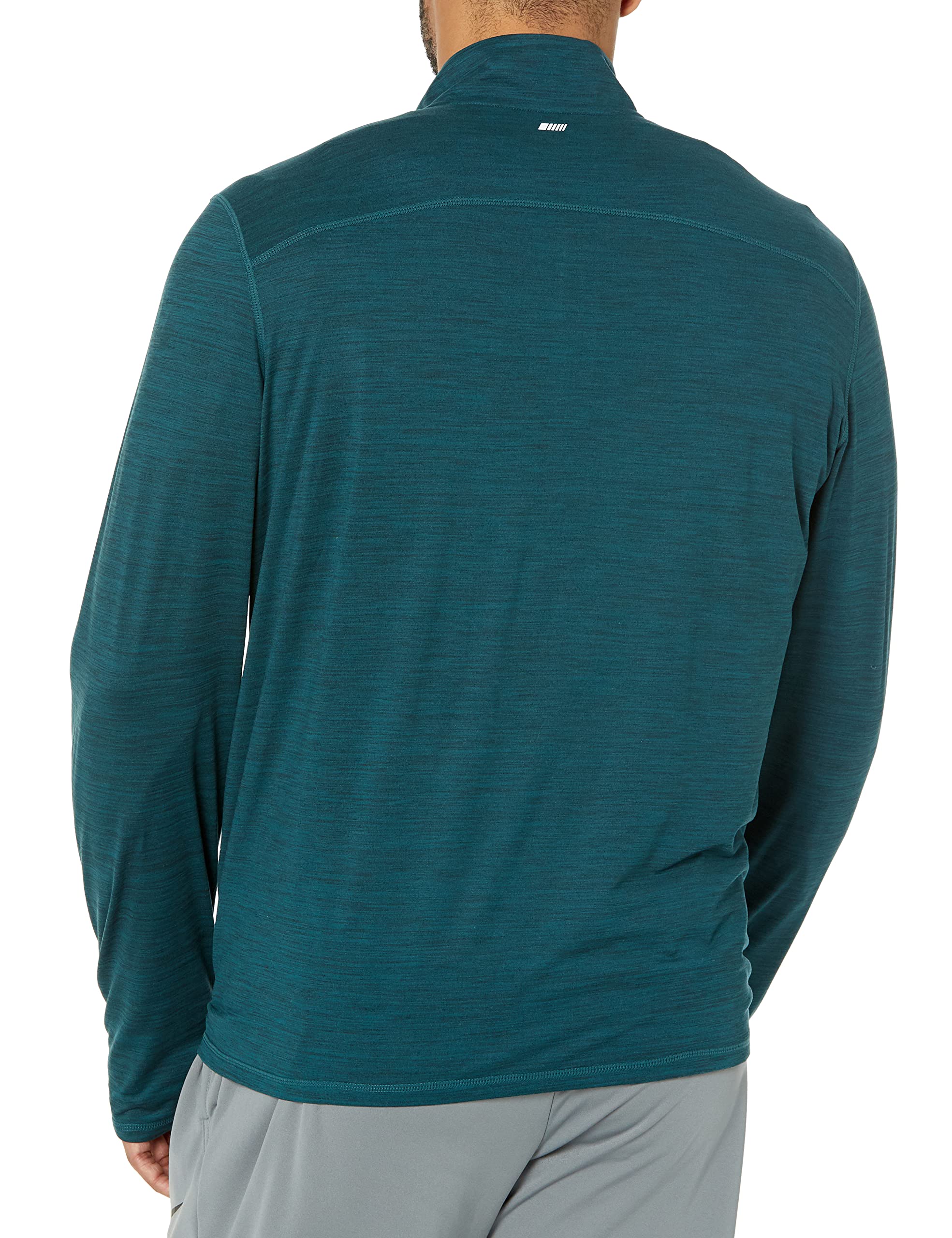 Amazon Essentials Men's Tech Stretch Quarter-Zip Shirt, Dark Green Space Dye, Medium
