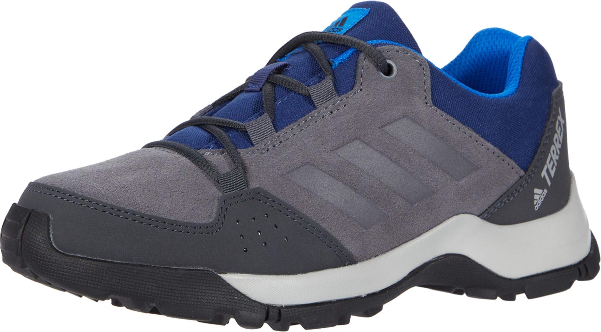 adidas Outdoor Unisex-Kid's Terrex Hyperhiker Low Leather K Hiking Boot, Grey Five/Grey Five/Tech Indigo, 1 M US Little Kid